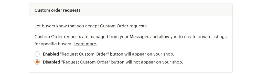 How to manage custom order requests on Etsy