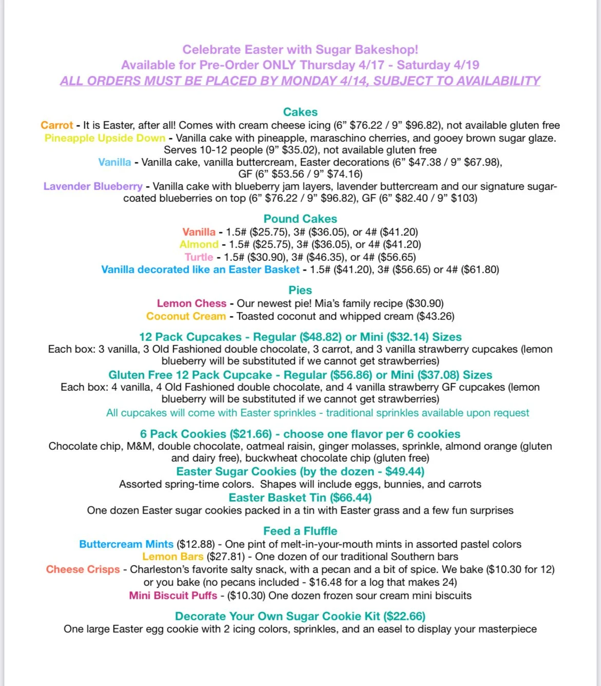 Sugar Bakeshop Charleston