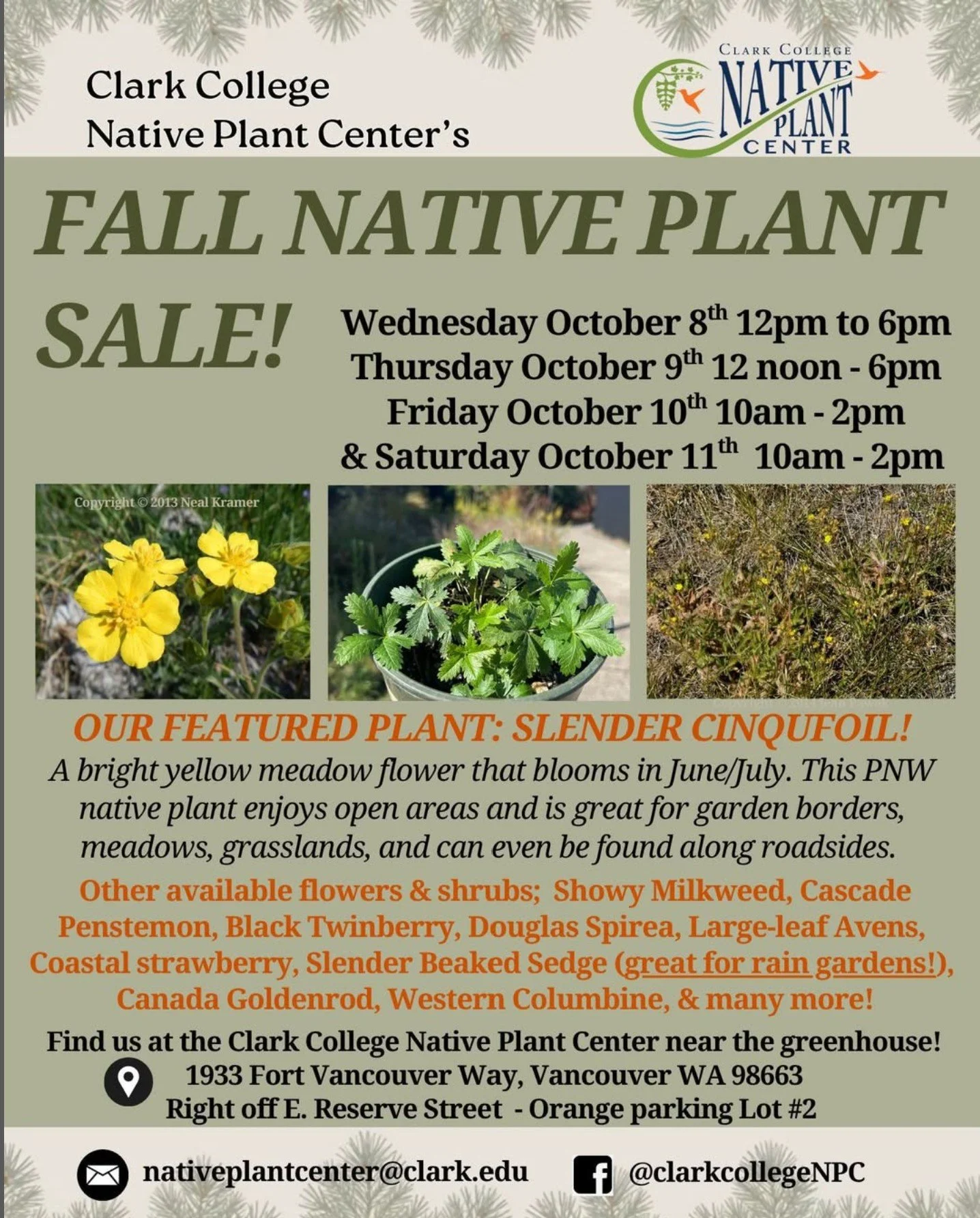 Clark College Native Plant Center - Fall sale! — Lower Columbia Nature ...