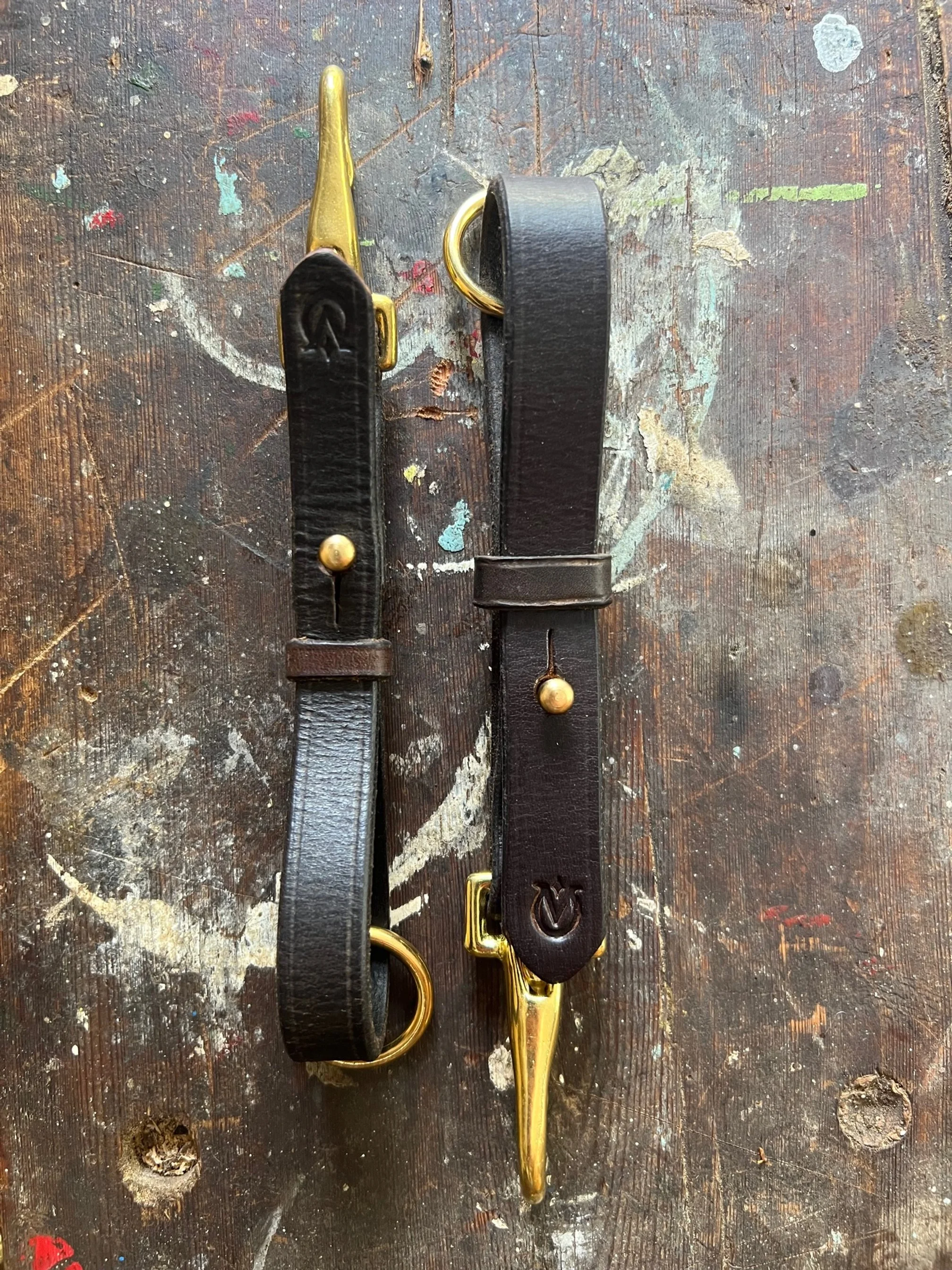 Handmade Repurposed Leatherwork Studio Key Strap with brass clip — Rag ...