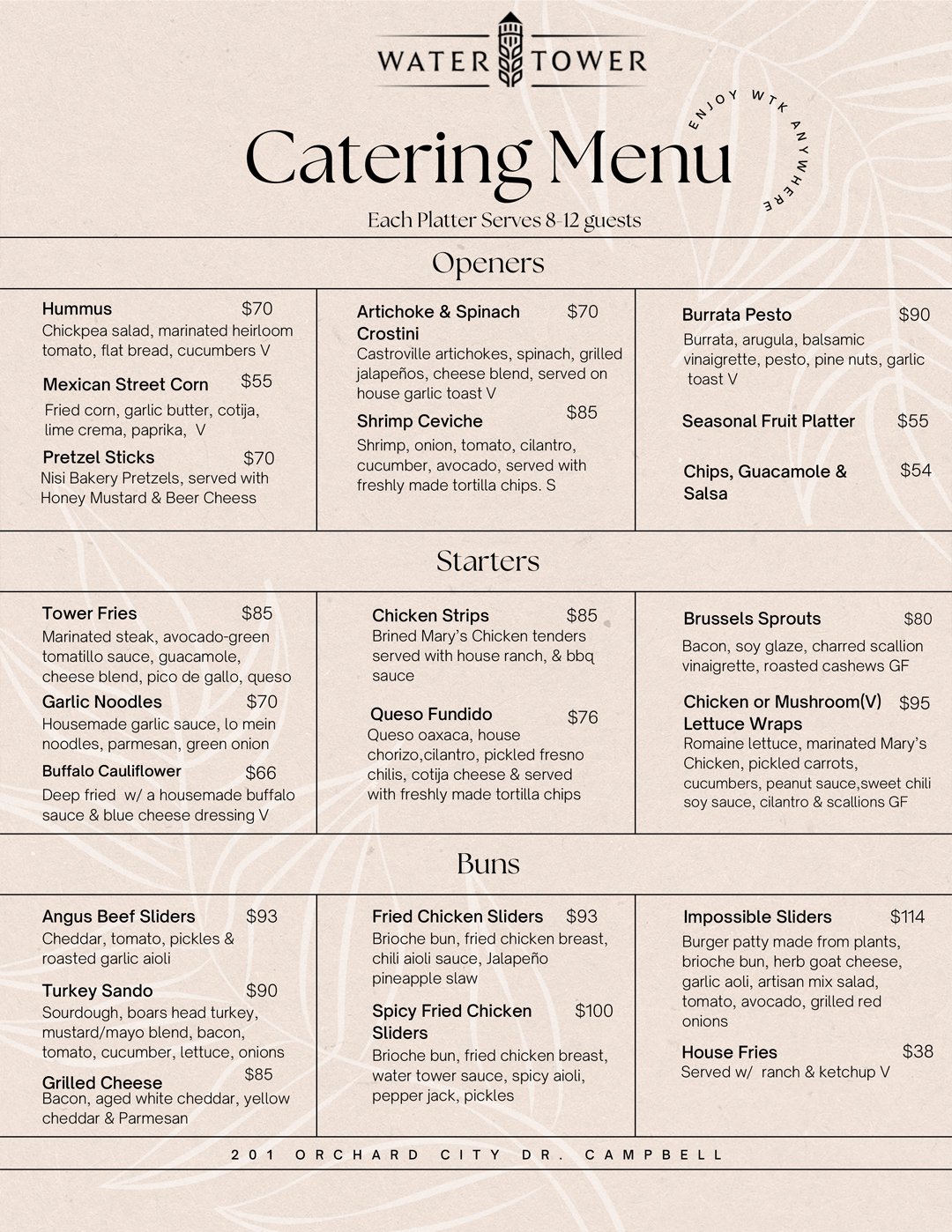 Catering — Water Tower Kitchen