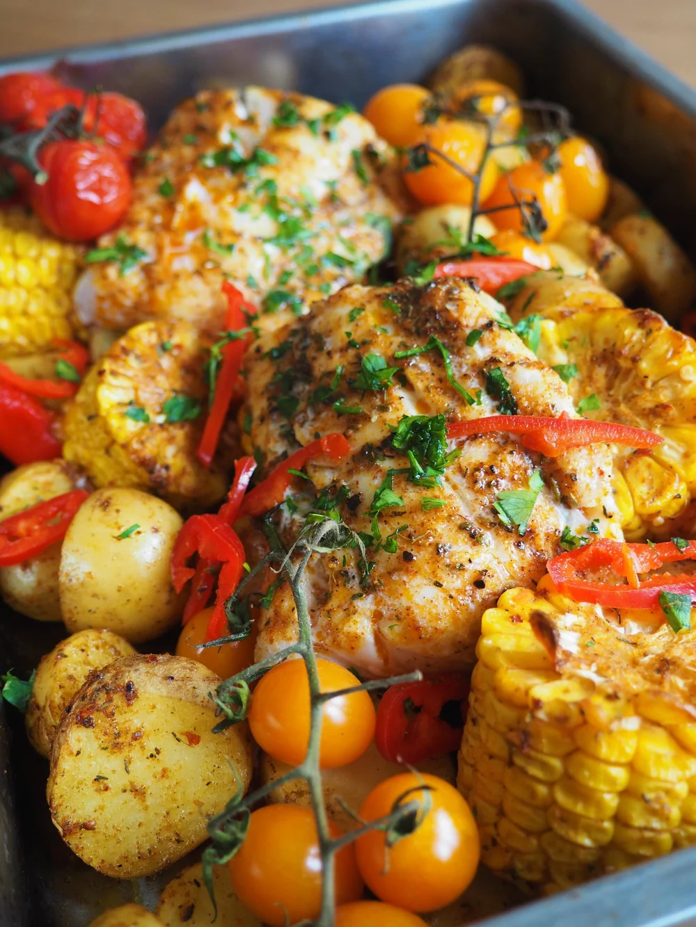 Peri peri cod traybake — jess hall cooks