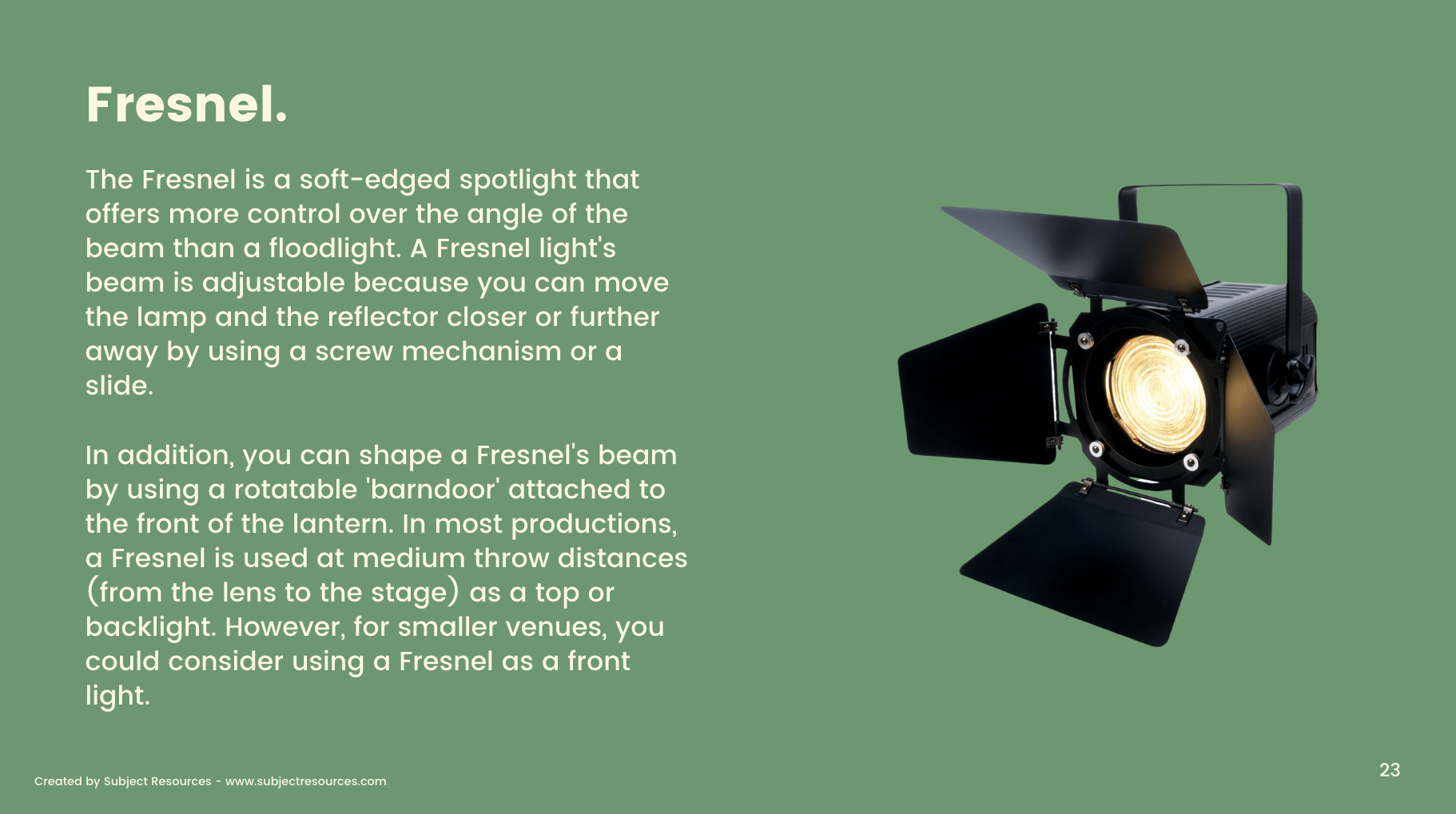 GCSE & A Level Lighting Design Resource Pack - Theatre ...