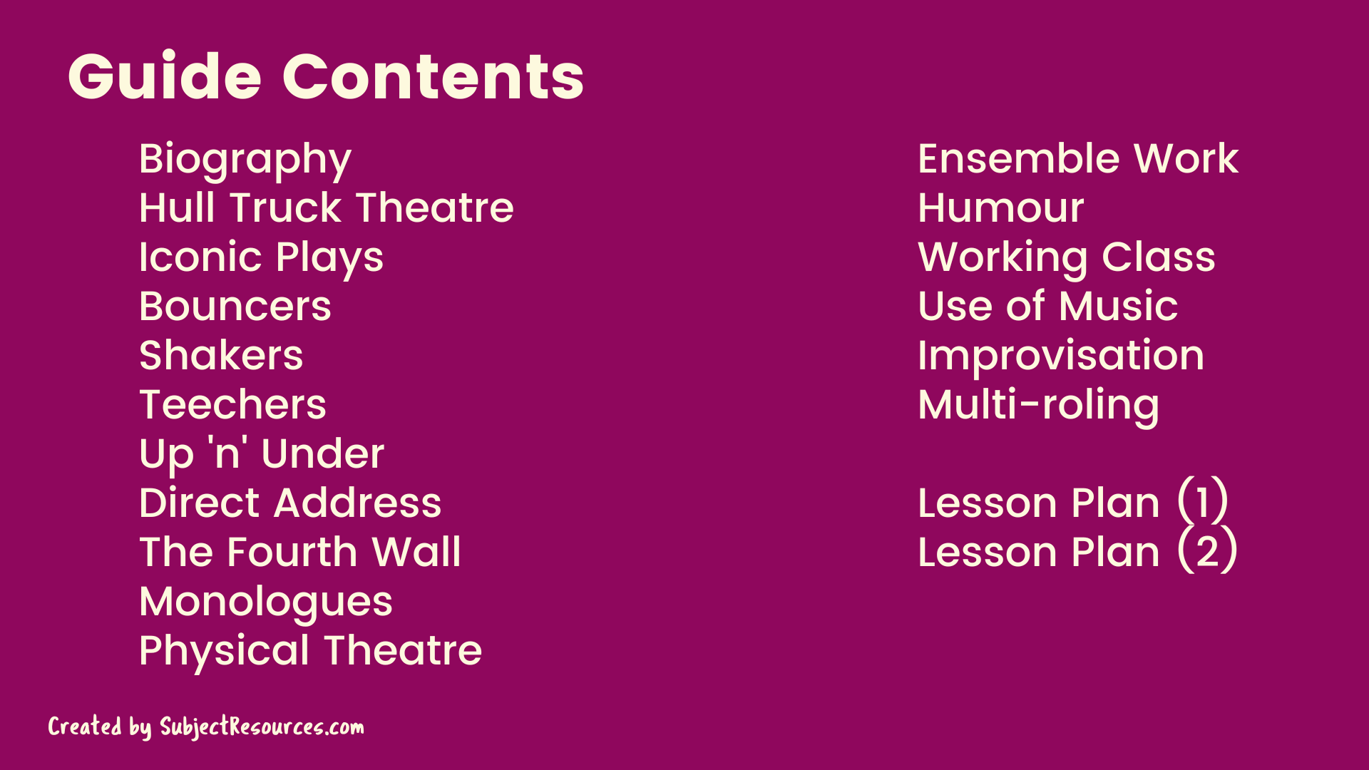 Character Development Resource Pack — SubjectResources.com