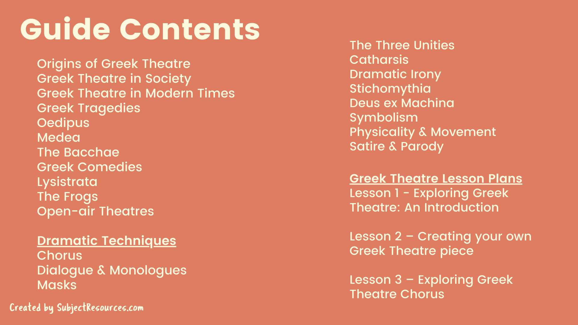 Greek Theatre Resource Pack — SubjectResources.com