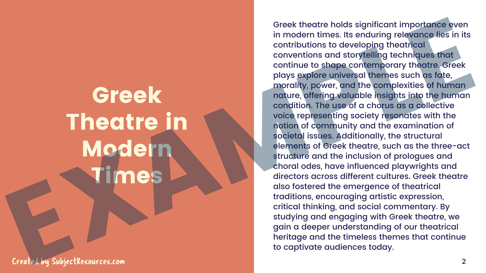 Greek Theatre Resource Pack — SubjectResources.com