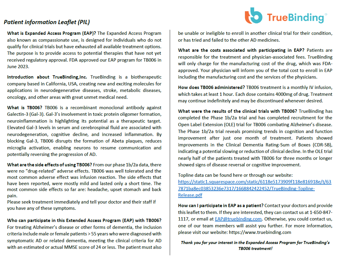 Expanded Access — TrueBinding