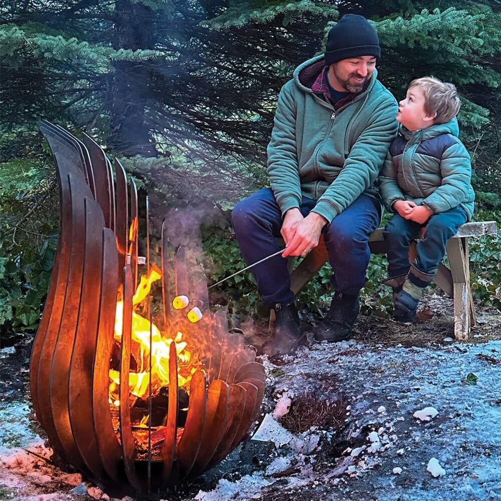 Outdoor Fire Pits NZ, Sculptural Wood & Gas Firepit — Kelray Outdoor ...