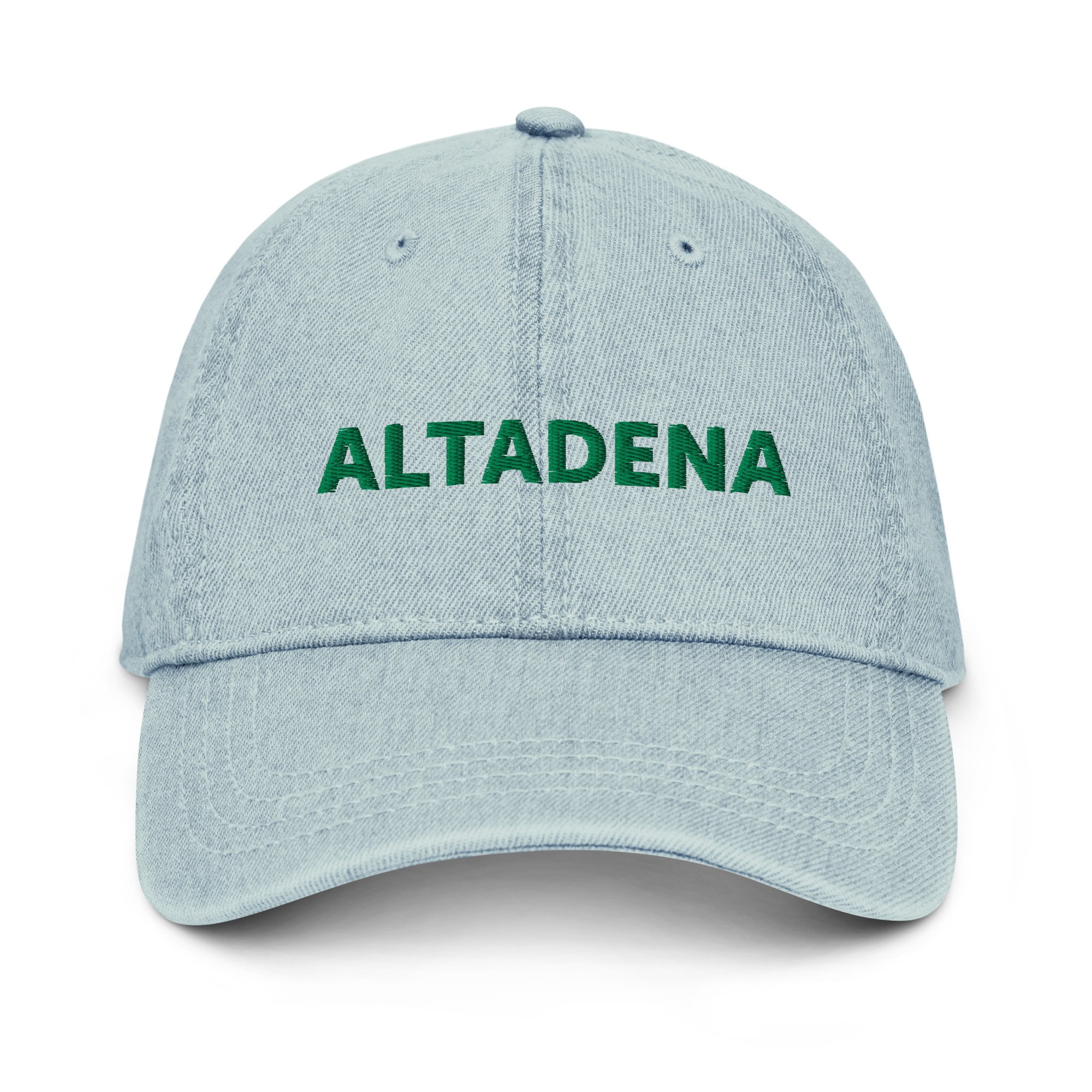 'ALTADENA' Denim Hat - Green Font — Altadena Beverage & Market