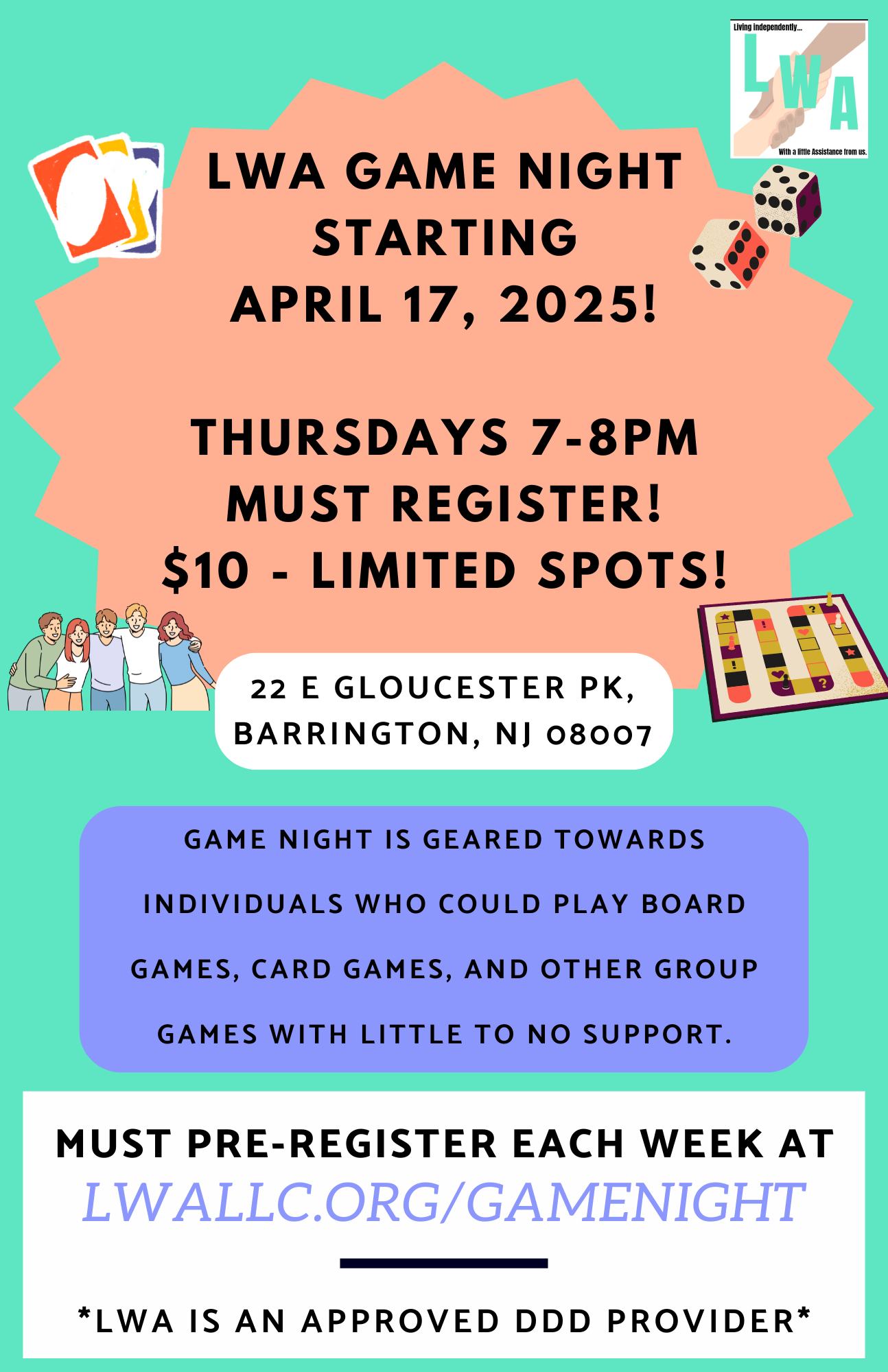 LWA GAME NIGHT — Living with Assistance LLC