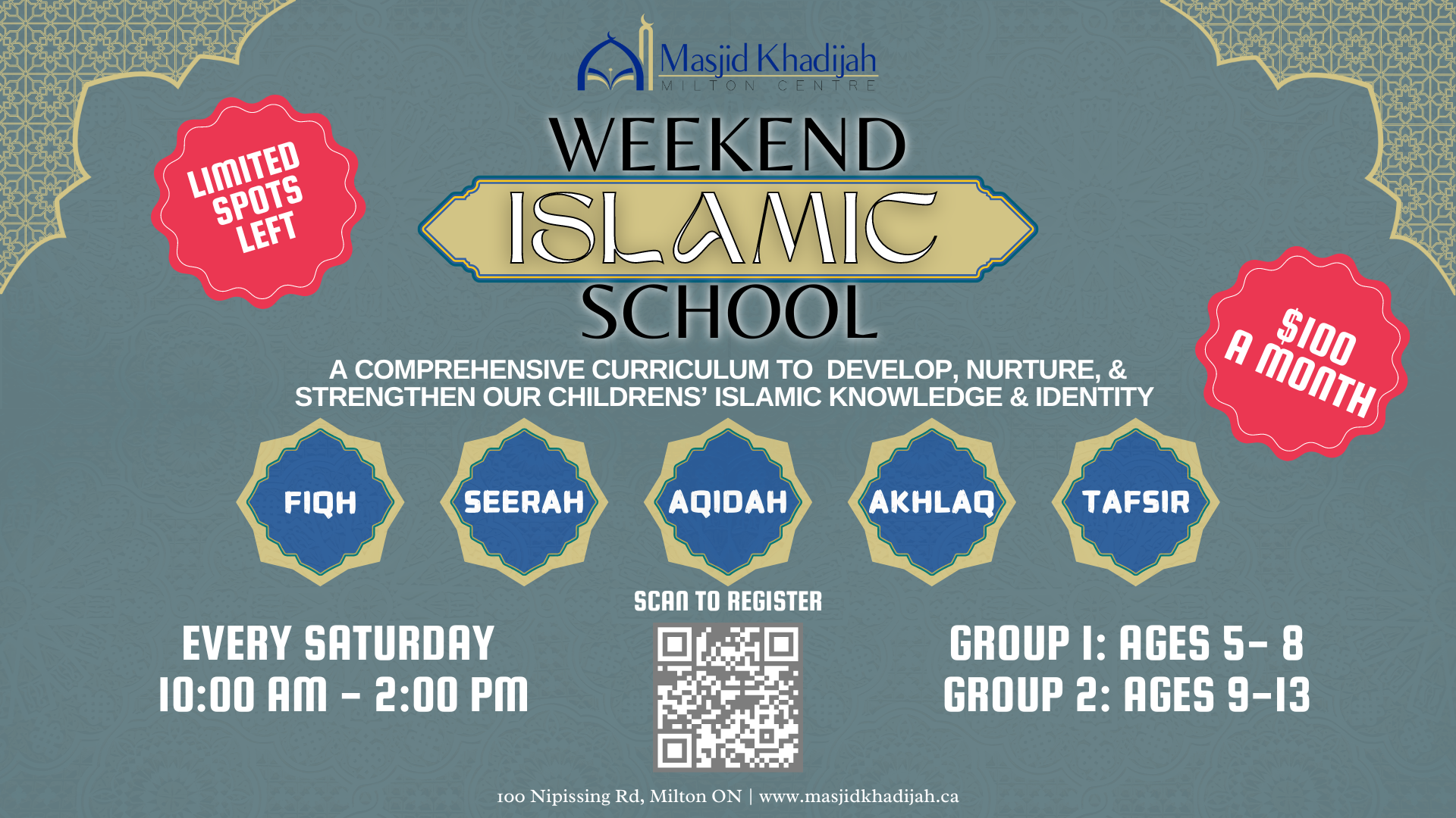 Weekend Islamic School — Masjid Khadijah