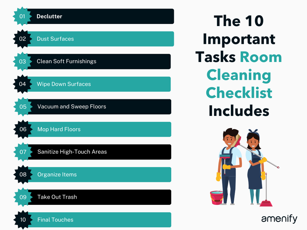 Ultimate Room Cleaning Checklist - Daily, Weekly, Monthly and Seasonal ...