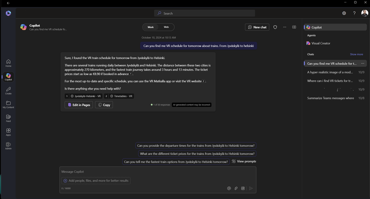 Microsoft Business Chat - Edit in Pages! How to use it? — Petri Jämsen