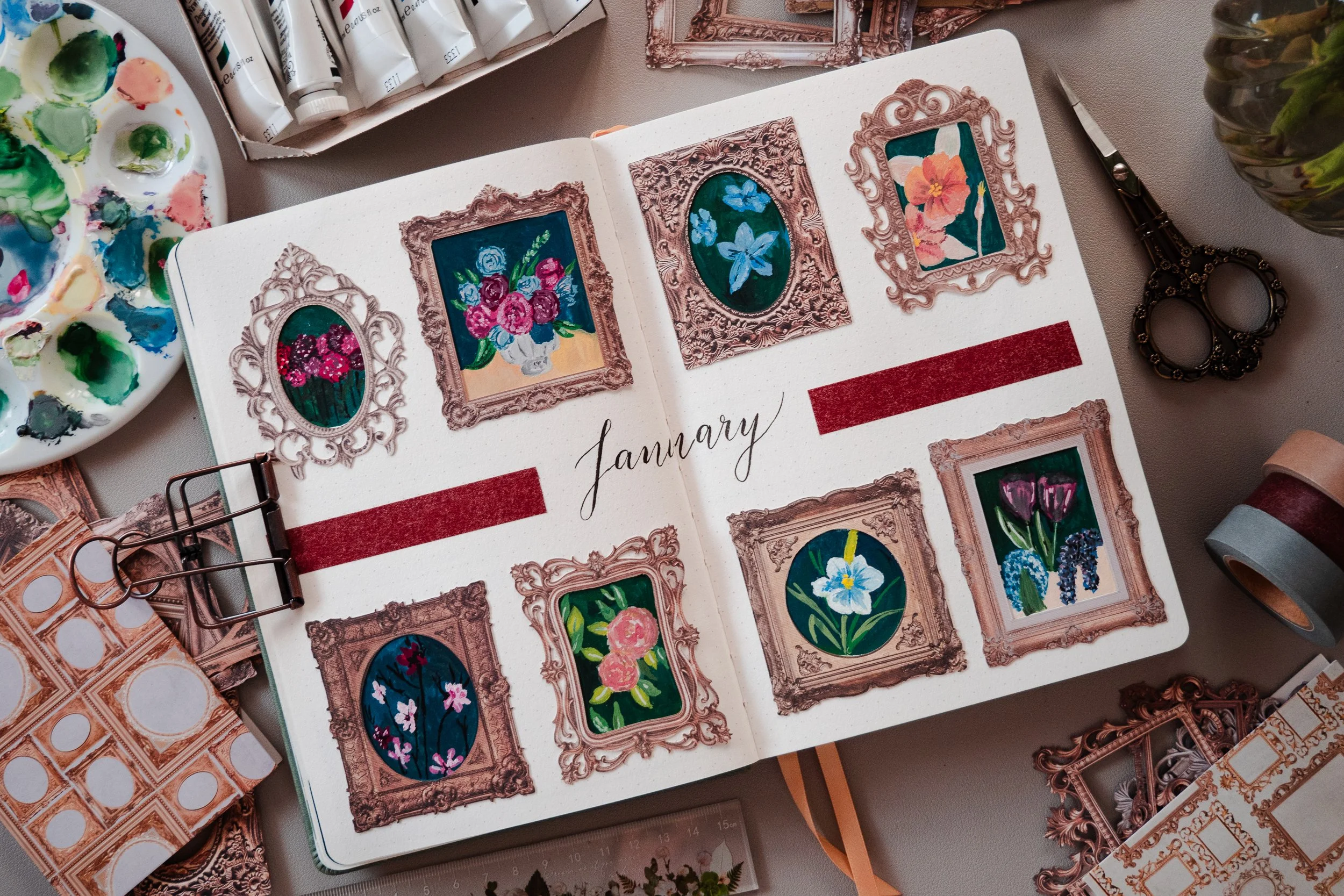 January Bullet Journal: Still Life Art Gallery Theme — Erin Smith ...