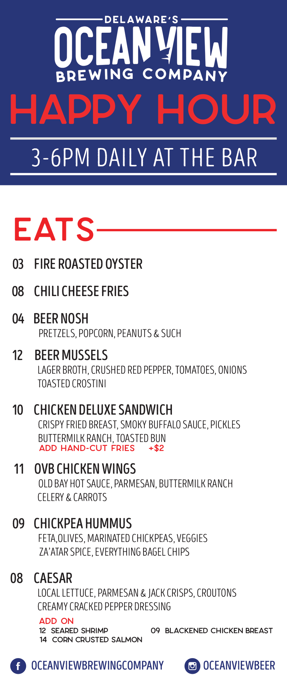 Food & Drinks Menu | Craft Brewery & Restaurant | Ocean View, DE