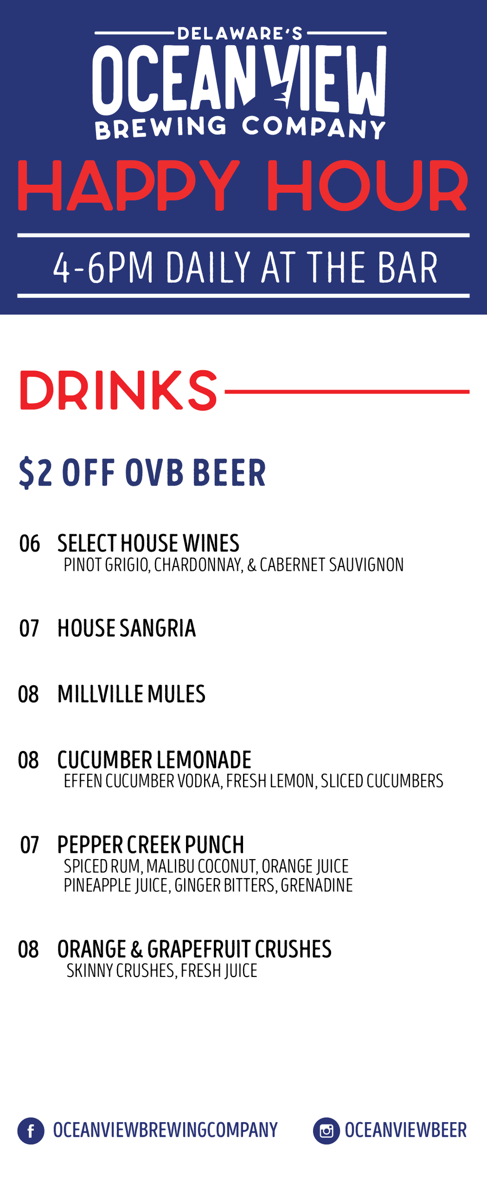 Food & Drinks Menu | Craft Brewery & Restaurant | Ocean View, DE