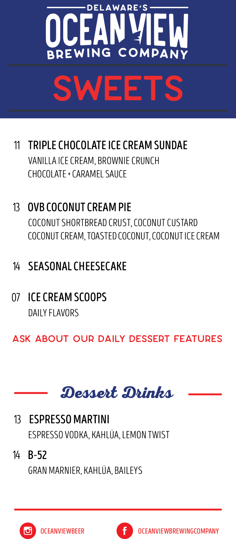 Food & Drinks Menu | Craft Brewery & Restaurant | Ocean View, DE