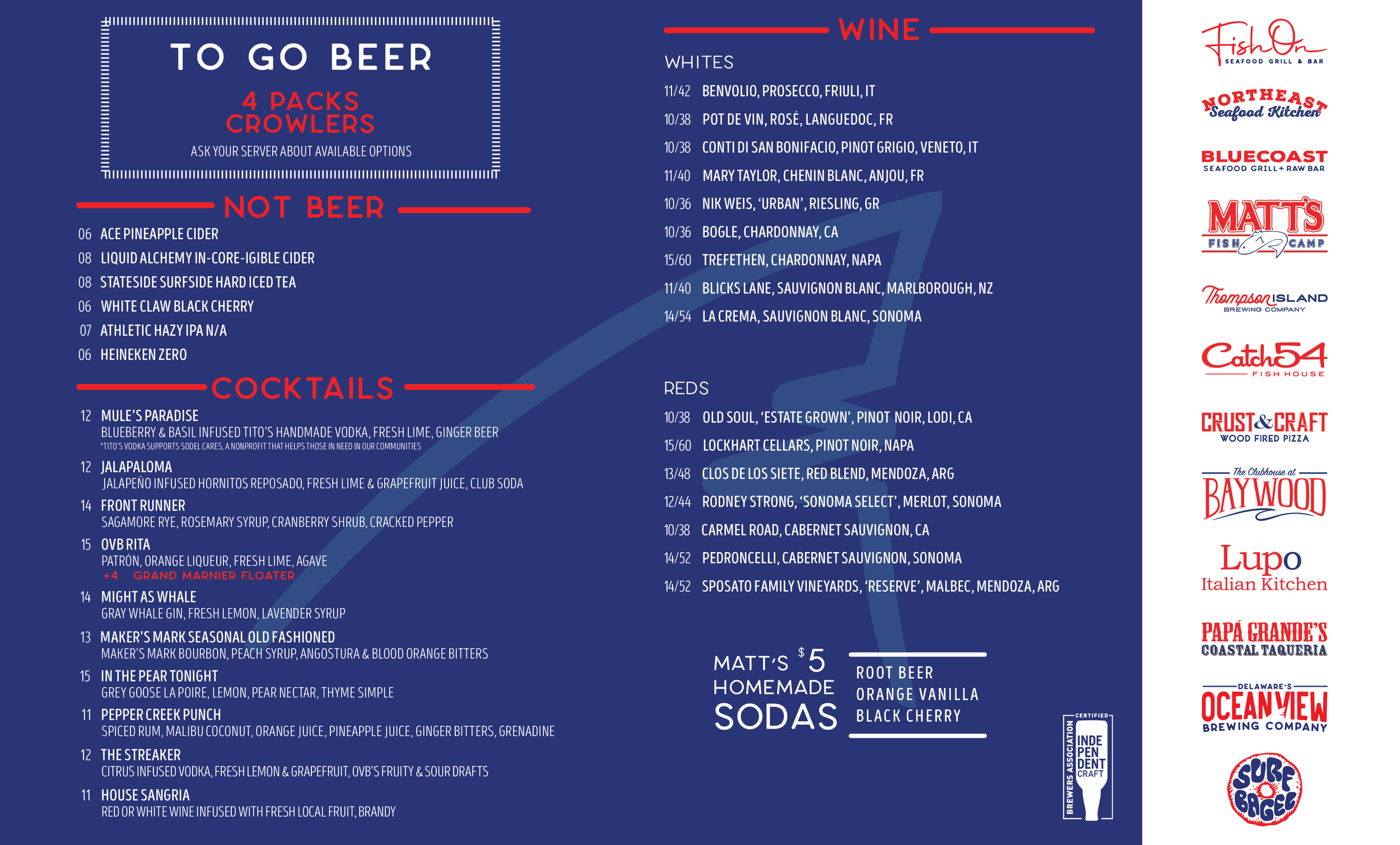 Food & Drinks Menu | Craft Brewery & Restaurant | Ocean View, DE