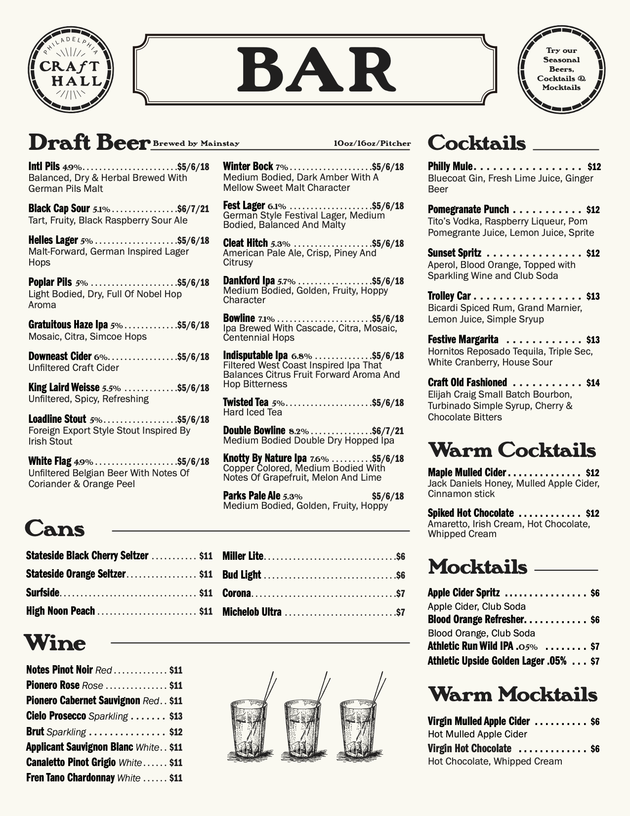 Menu — Craft Hall | A Family Friendly Sports Bar