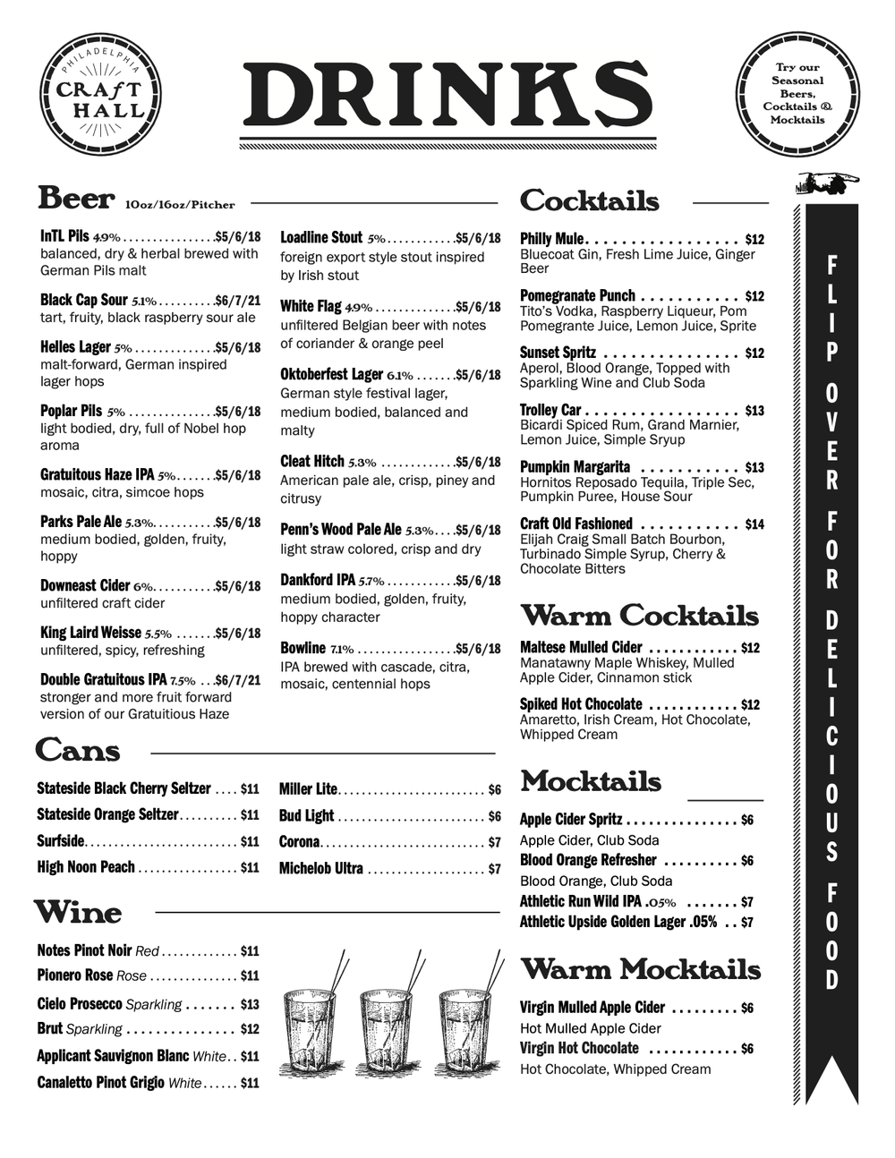 Menu — Craft Hall | A Family Friendly Sports Bar