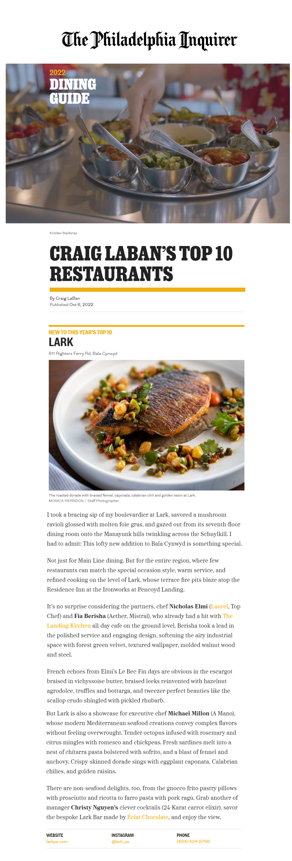 Philadelphia Inquirer — Lark