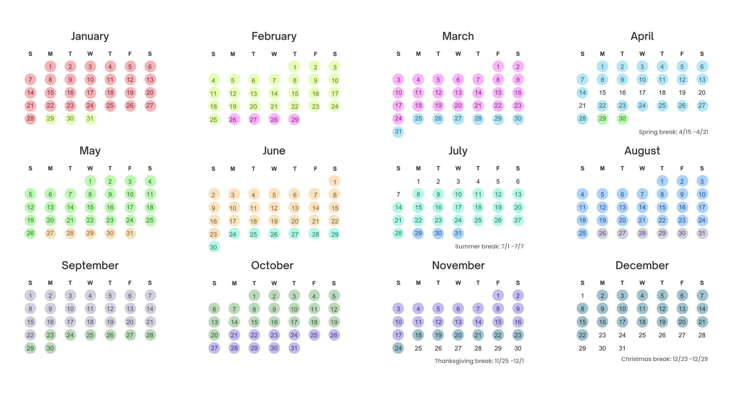 Air Reading Instructional Calendar | Air Reading