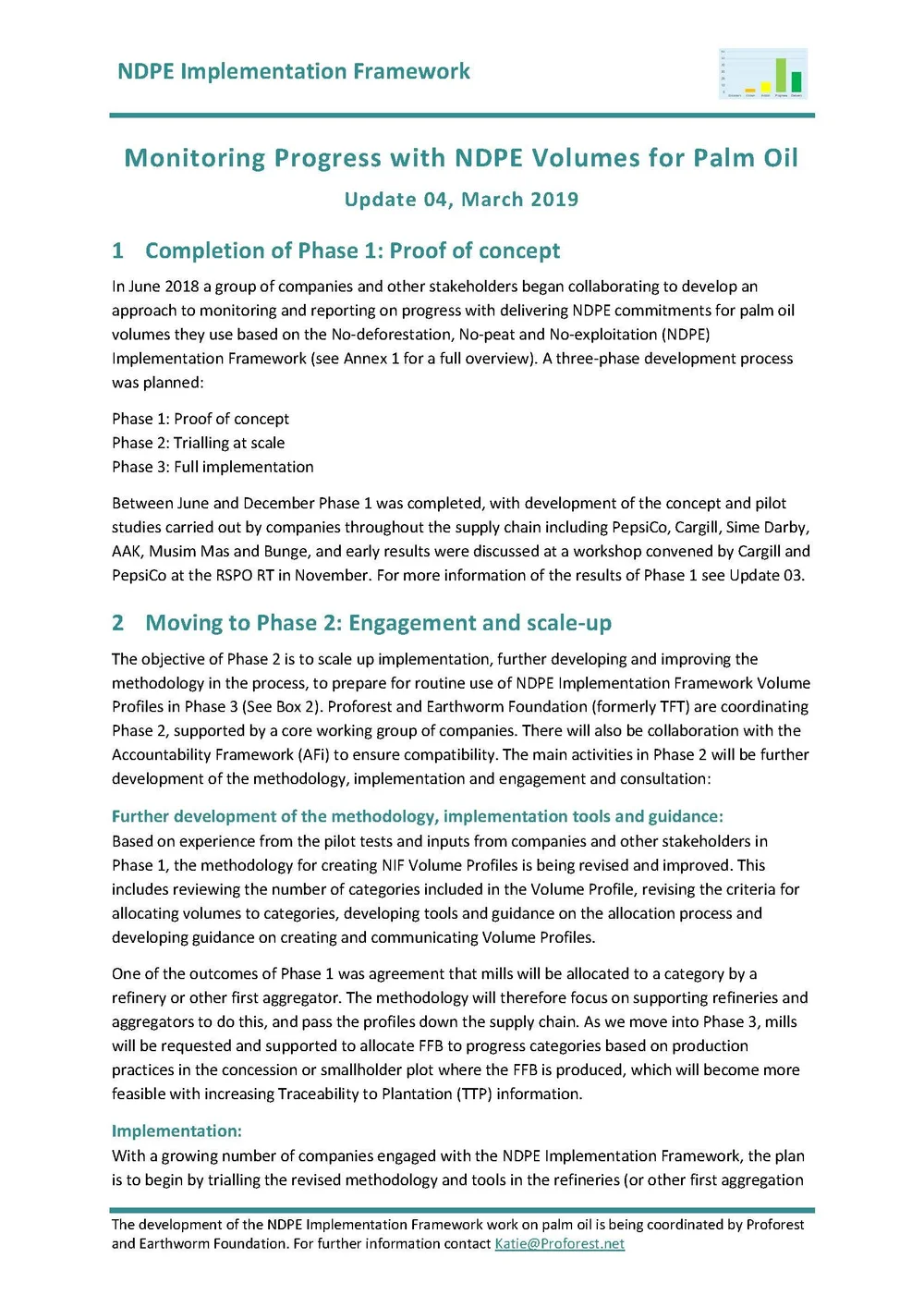 NDPE Implementation Reporting Framework