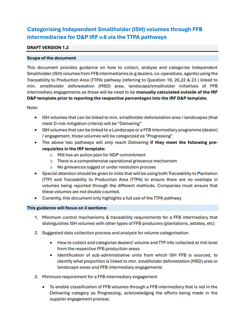 NDPE Implementation Reporting Framework
