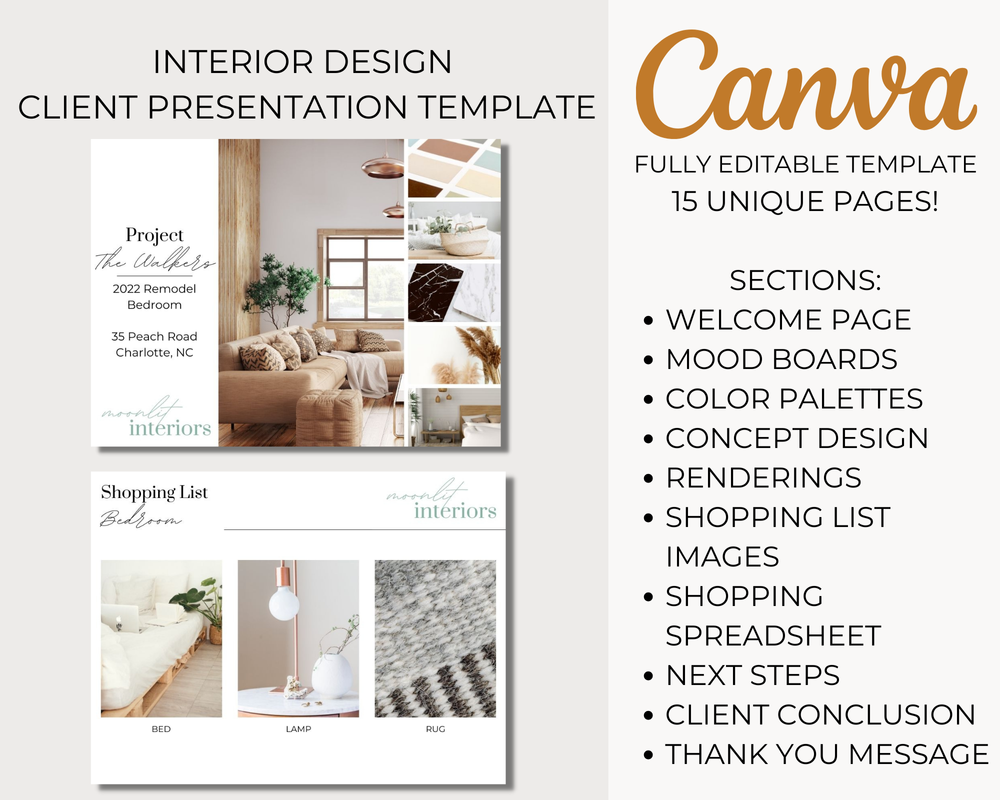 Canva Client Presentation Template, Interior Designer Client Welcome ...