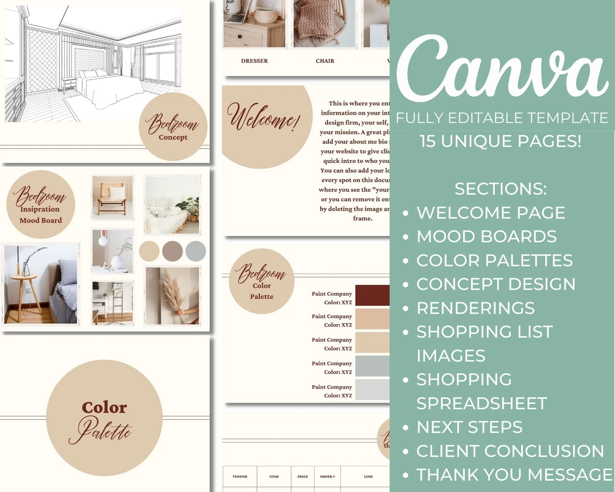 Canva Client Presentation Template, Interior Designer Client Welcome ...