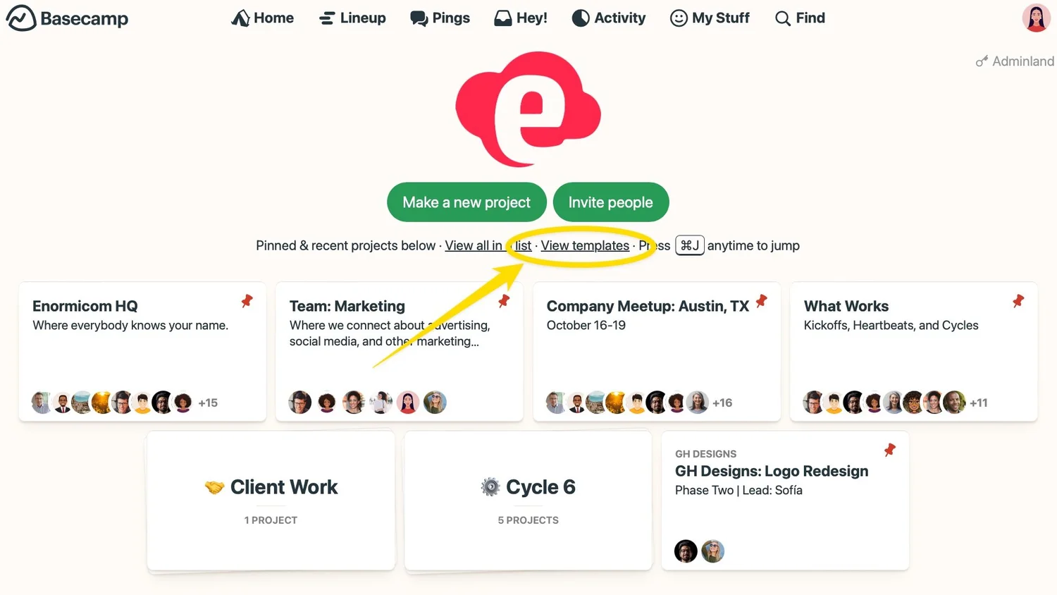 New in Basecamp: Create a template from an existing project and more ...