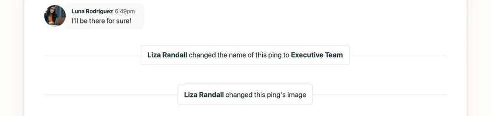 New in Basecamp: Assign names and images to group pings — 37signals