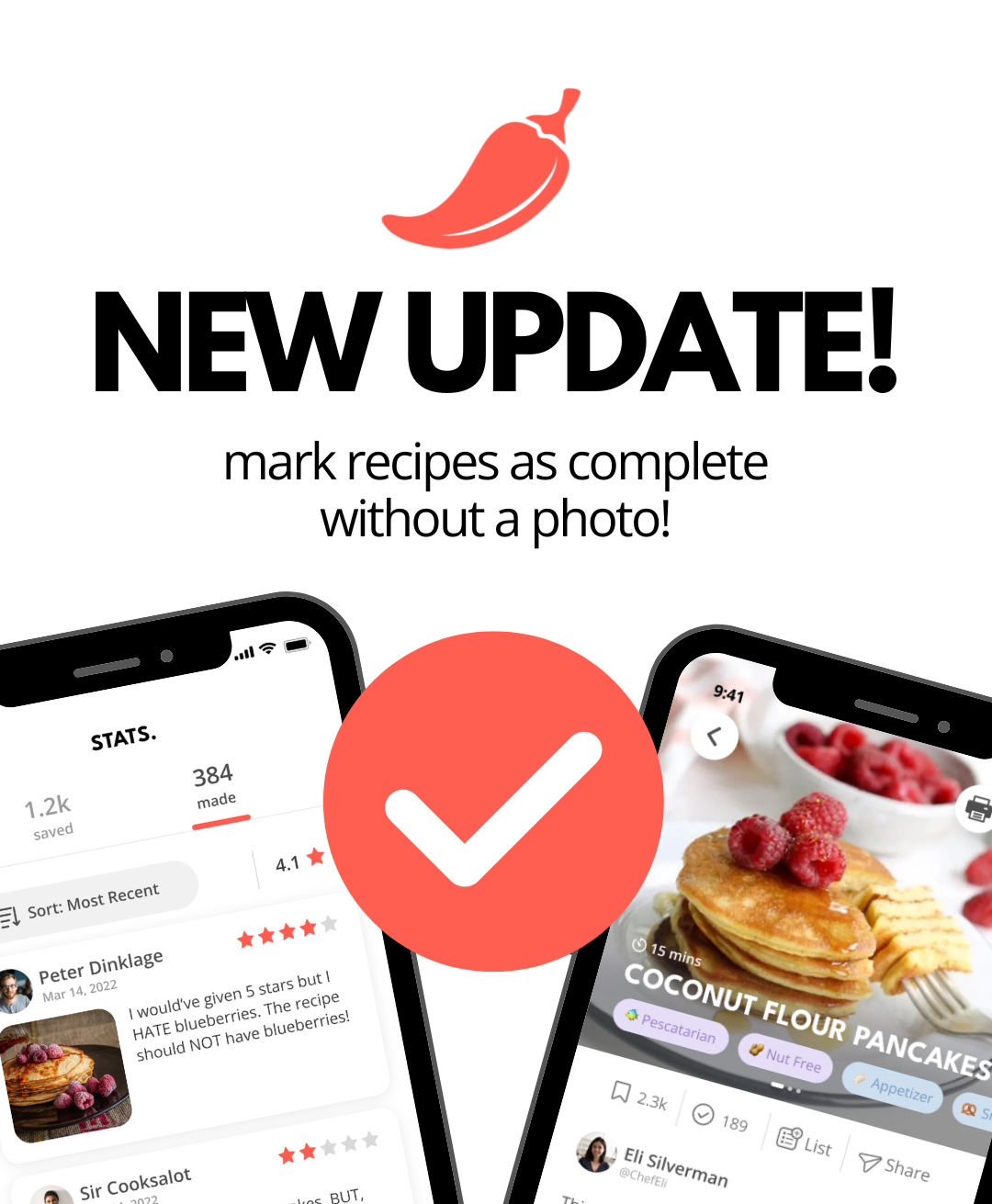 Update: Mark recipes complete — Pepper– The Social Cooking App to Share ...