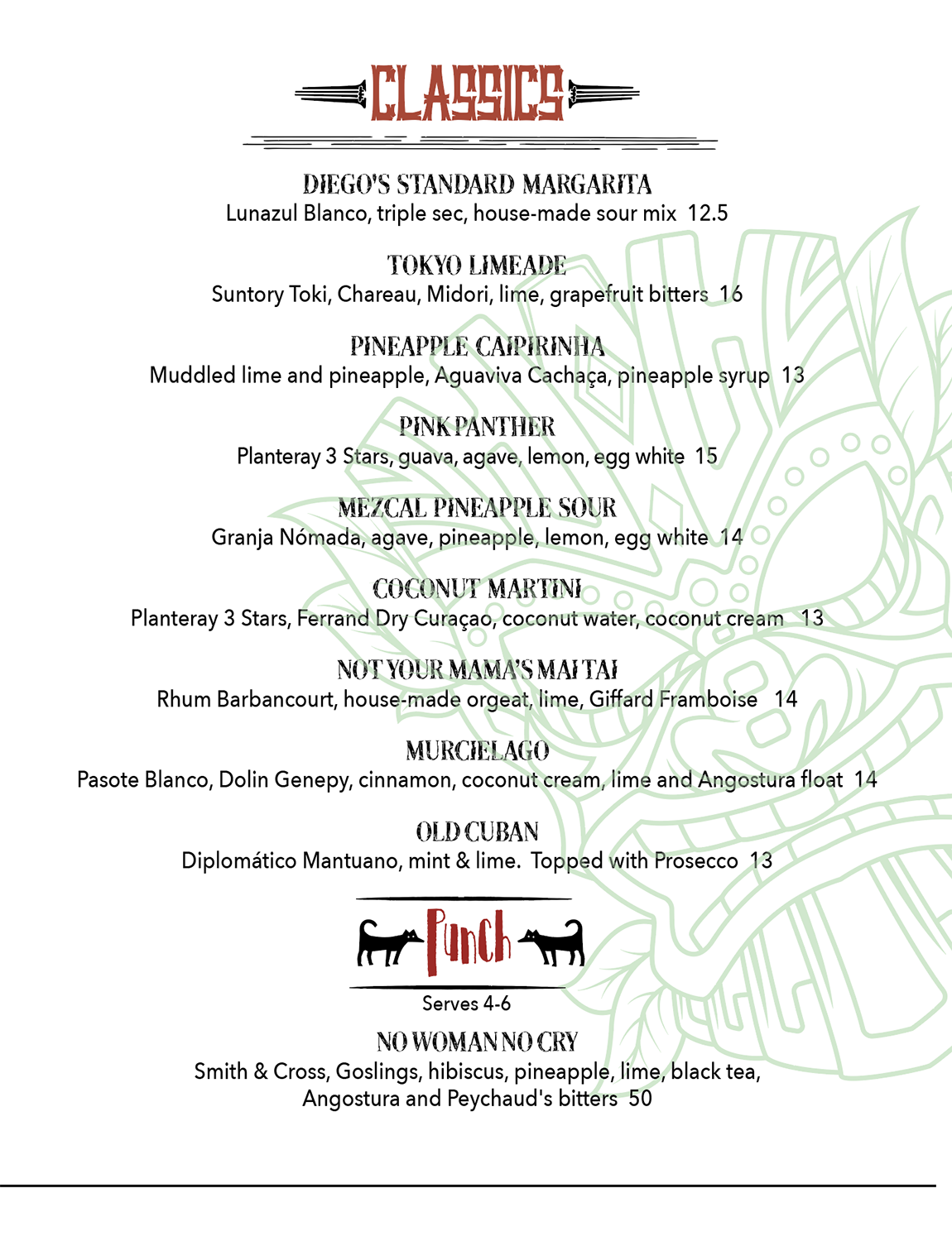 HOUSE MENUS — WHARF FISHHOUSE