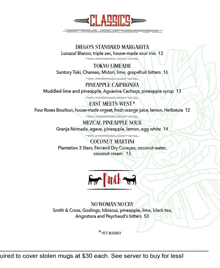 HOUSE MENUS — WHARF FISHHOUSE
