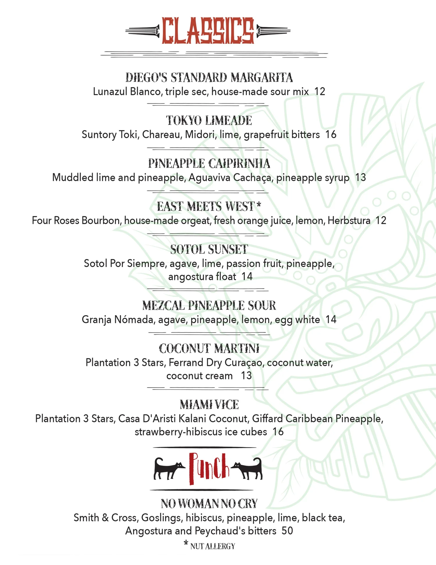 HOUSE MENUS — WHARF FISHHOUSE