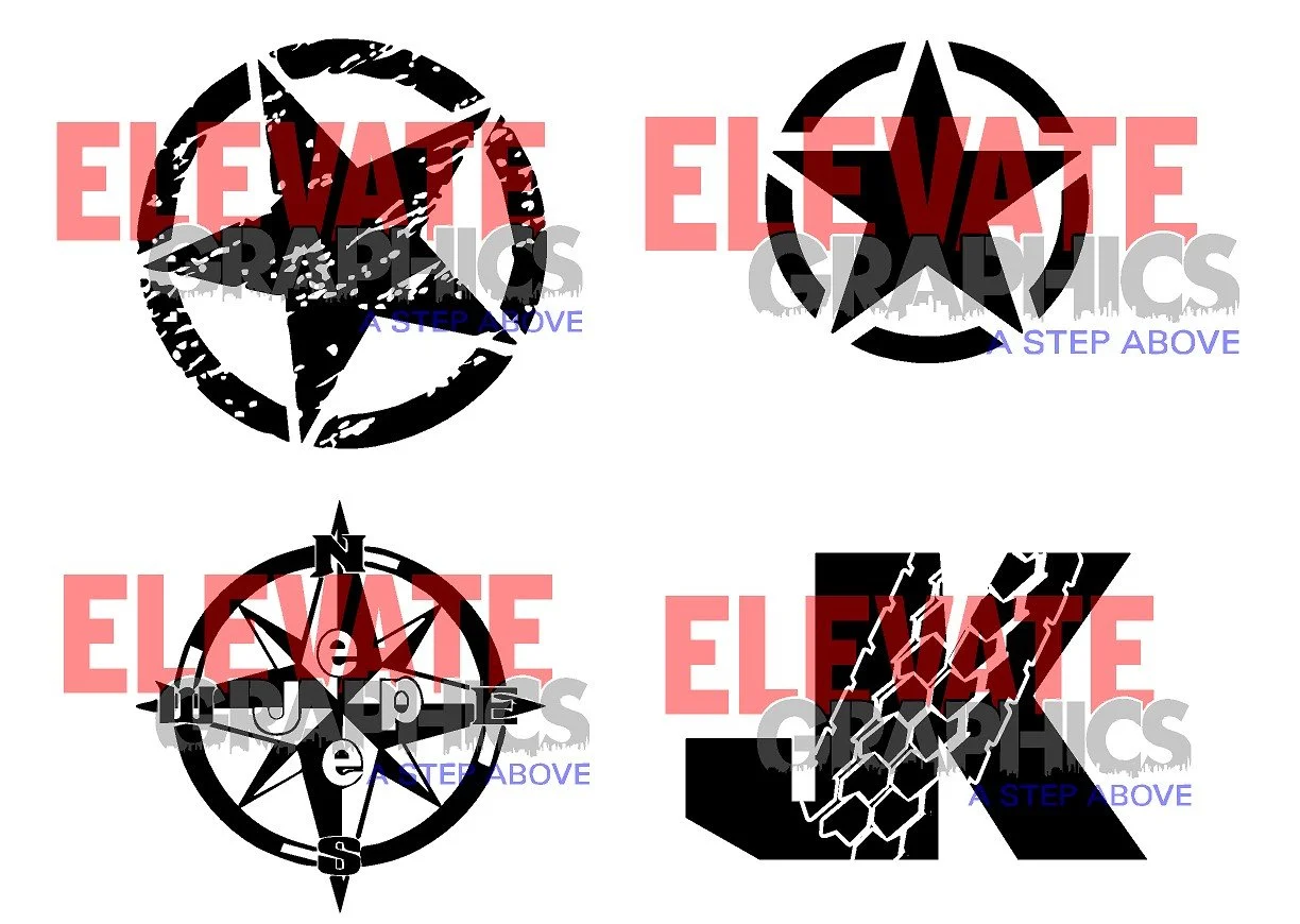 Jeep Gladiator Ripped Star Hood Stripes: Auto Vinyl Graphics 3M Decals ...