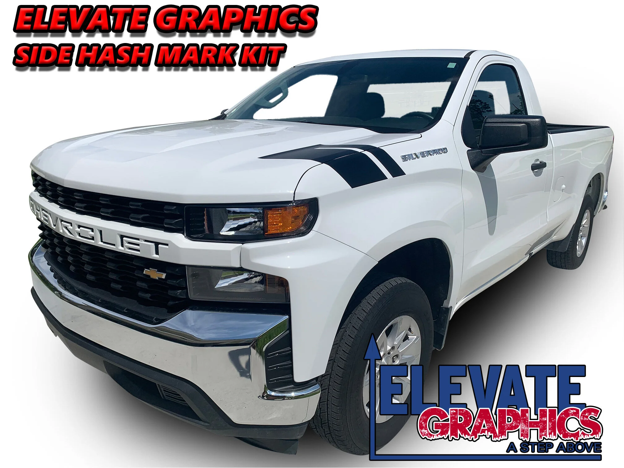 Chevy Silverado Side Hash Mark Hood Stripes: Auto Vinyl Graphics 3M ...