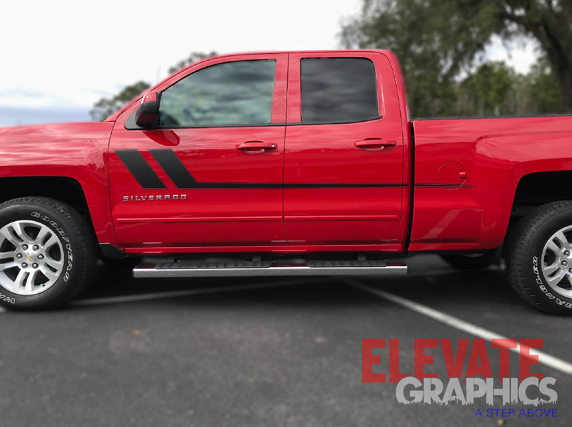 Chevy Silverado Side Race Stripes: Auto Vinyl Graphics 3M Decals And ...