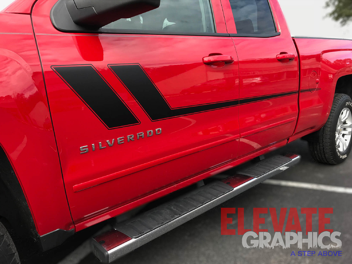 Chevy Silverado Side Race Stripes: Auto Vinyl Graphics 3M Decals And ...