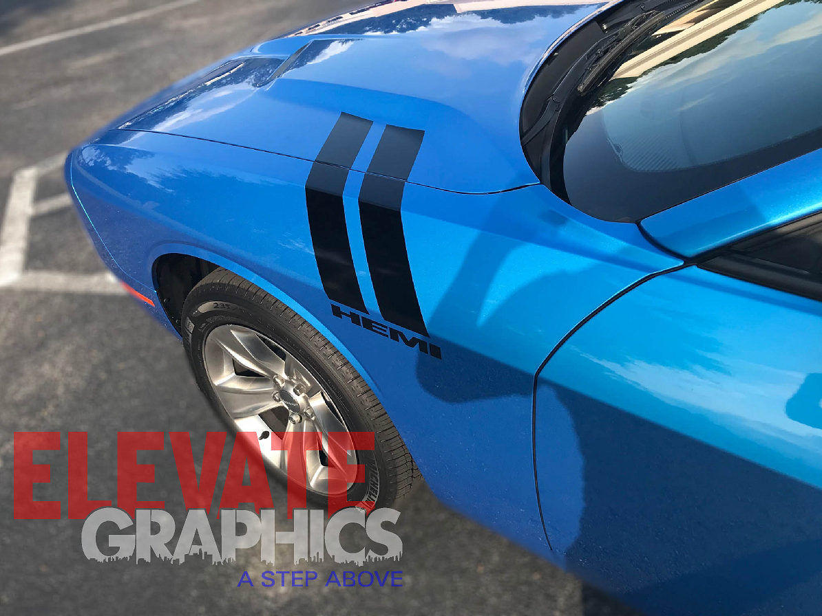 Dodge Challenger Side Hash Mark Stripes Auto Vinyl Graphics 3M Decals ...