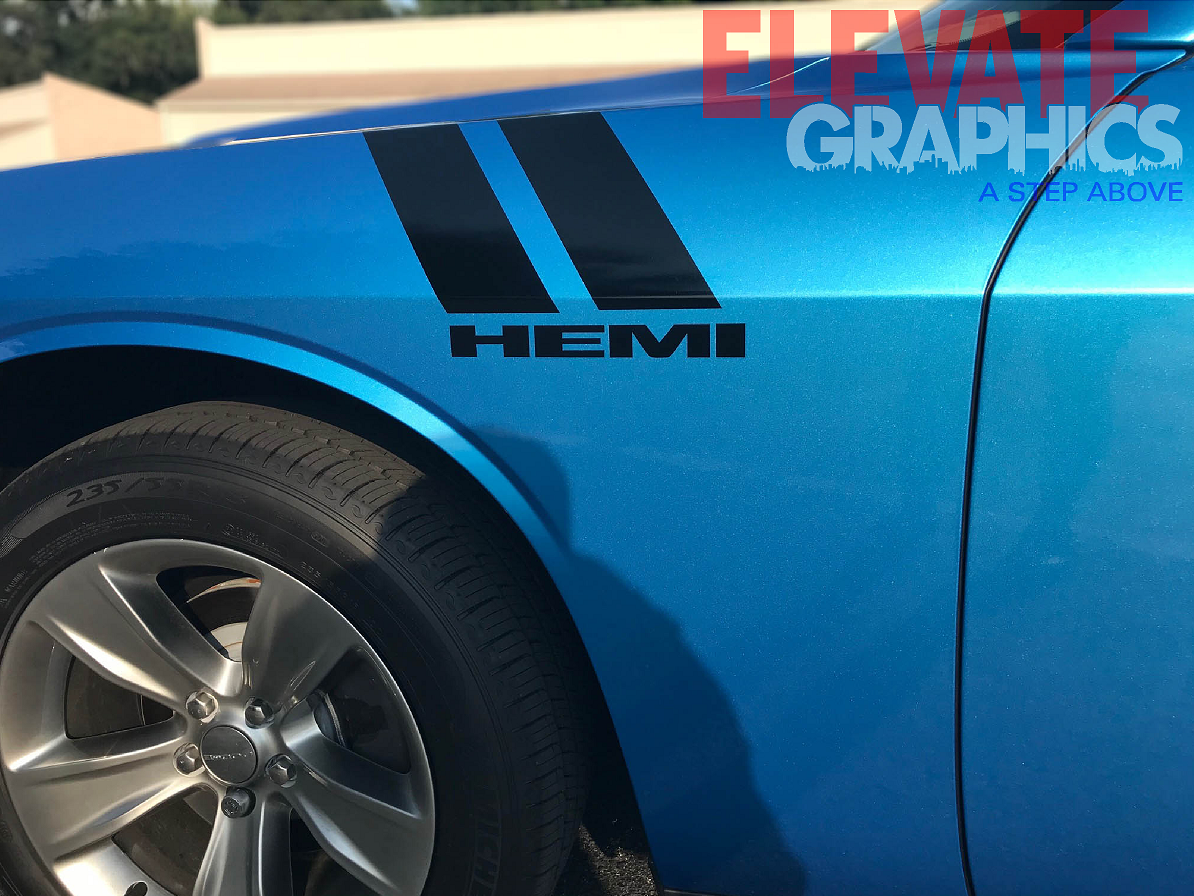 Dodge Challenger Side Hash Mark Stripes Auto Vinyl Graphics 3M Decals ...