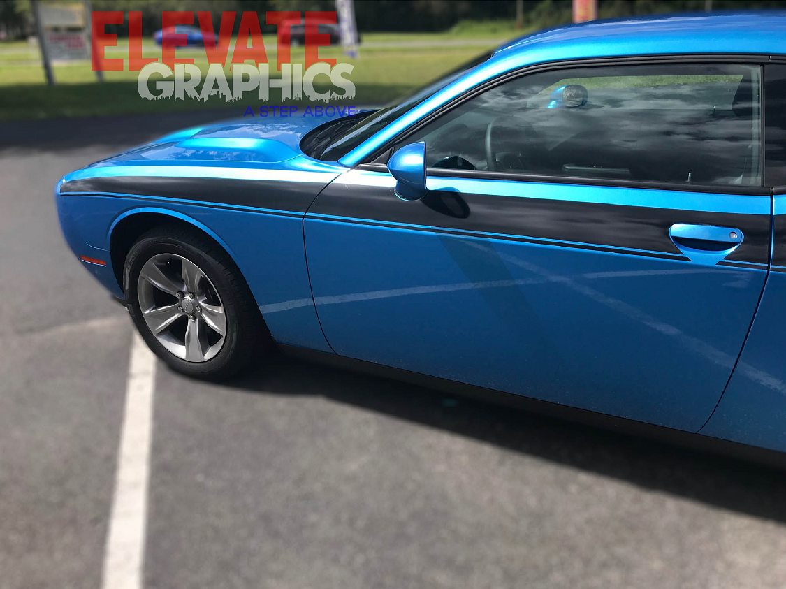 Dodge Challenger Side Solid Stripes: Auto Vinyl Graphics 3M Decals and ...