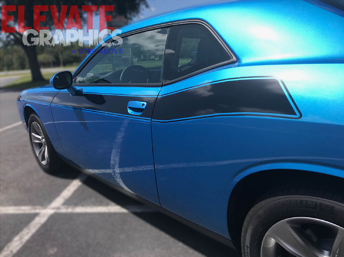Dodge Challenger Side Solid Stripes: Auto Vinyl Graphics 3M Decals and ...