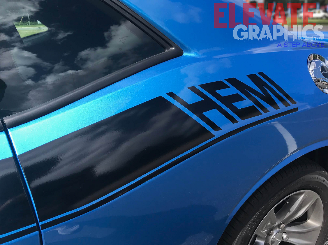 Dodge Challenger Side Solid Stripes: Auto Vinyl Graphics 3M Decals and ...