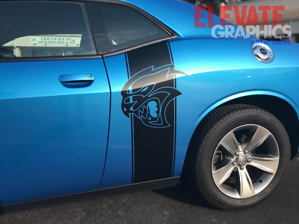 Dodge Challenger Side Band Stripes: Auto Vinyl Graphics 3M Decals OEM ...