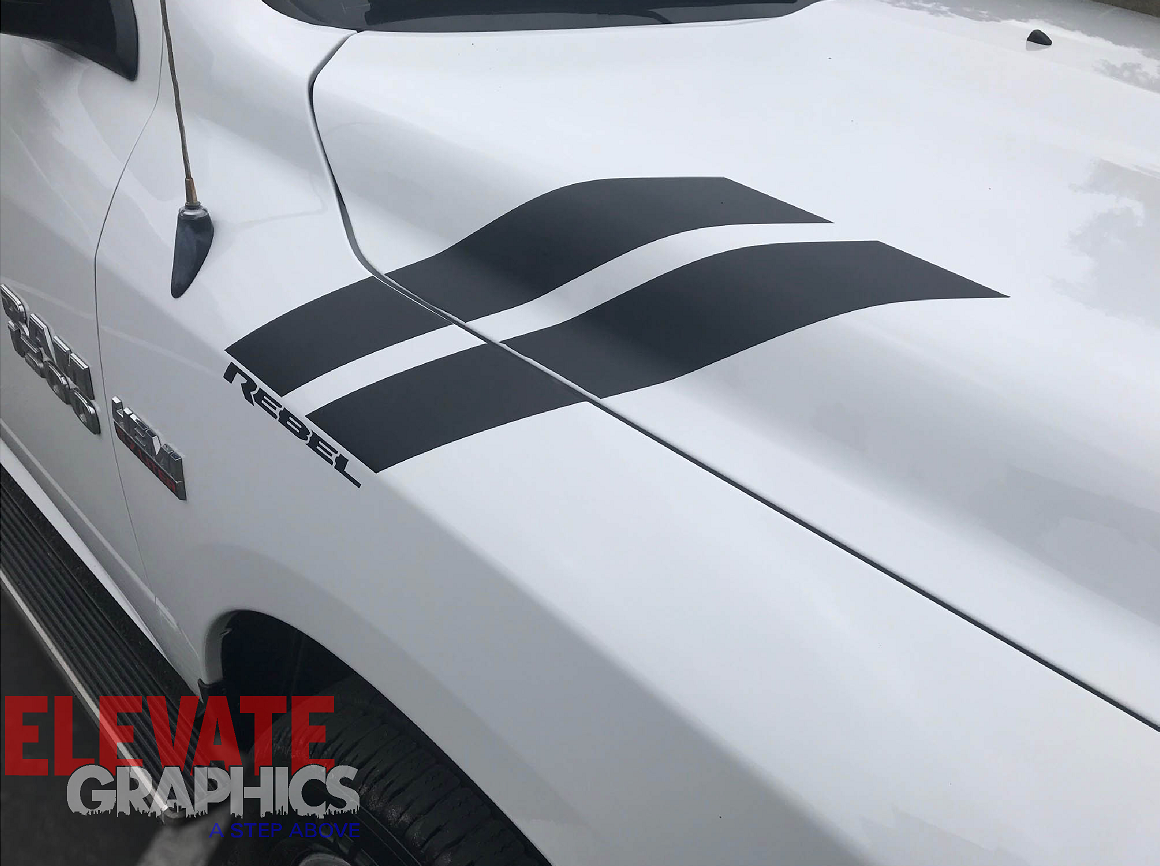 Dodge Ram 1500 Side Hash Mark Double Bar Stripes: Auto Vinyl Graphics ...