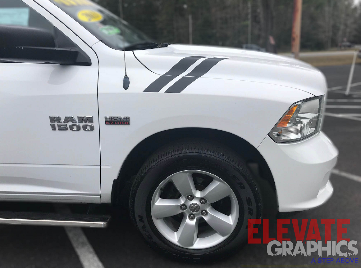 Dodge Ram 1500 Side Hash Mark Double Bar Stripes: Auto Vinyl Graphics ...
