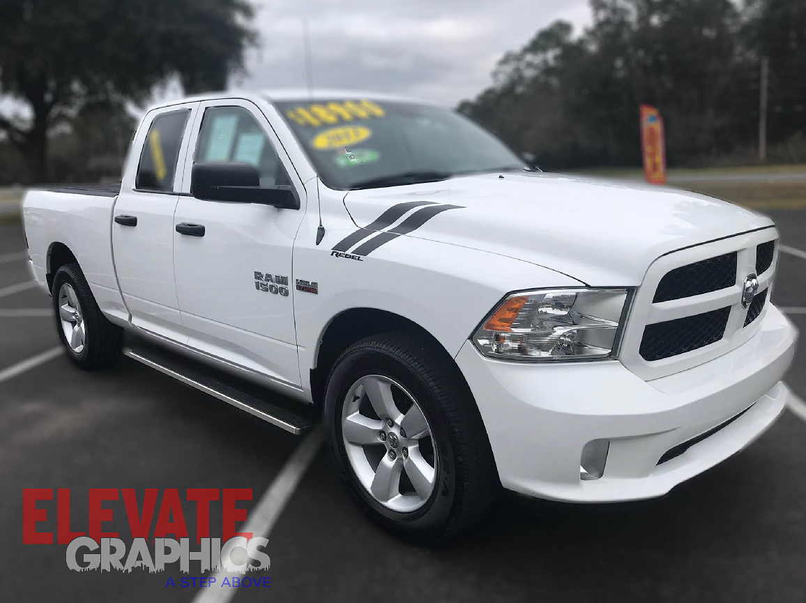 Dodge Ram 1500 Side Hash Mark Double Bar Stripes: Auto Vinyl Graphics ...