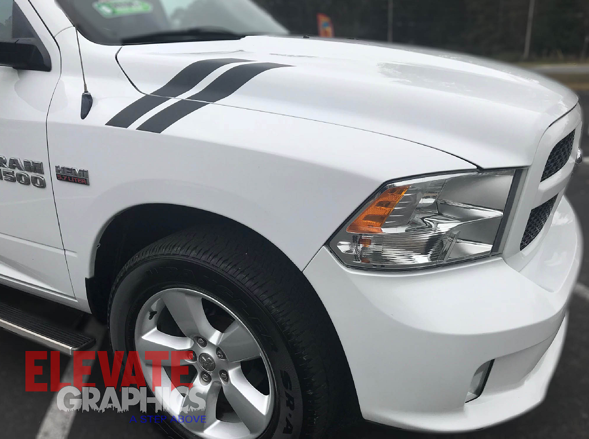 Dodge Ram 1500 Side Hash Mark Double Bar Stripes: Auto Vinyl Graphics ...
